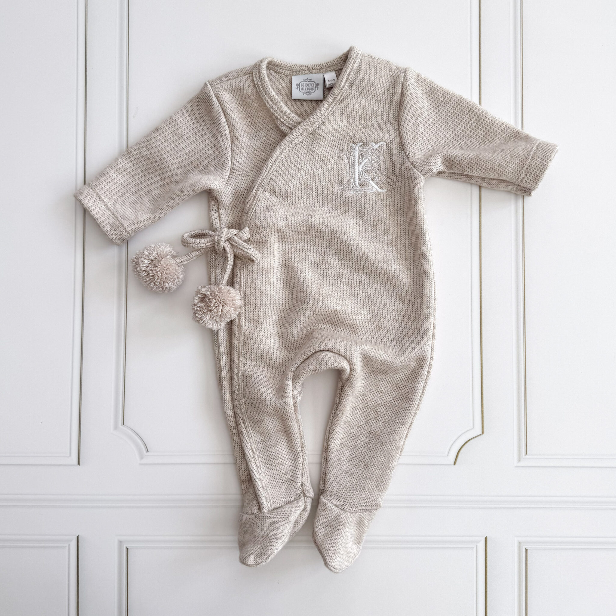 Cashmere Onesie Oatmeal | Baby Boy's Onesies | Koco Bino